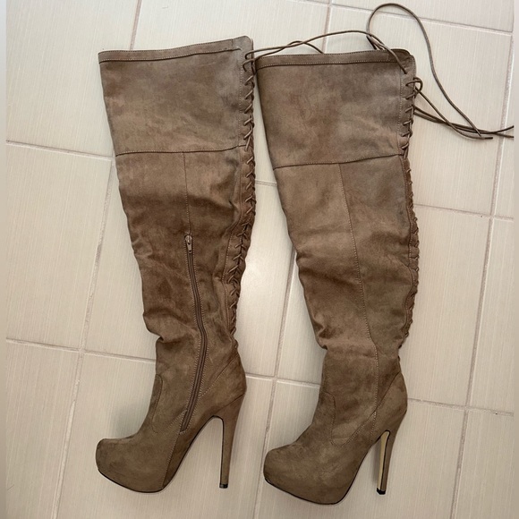 JustFab | Shoes | New In Box Just Fab Wide Thigh High Boots Size 85 ...